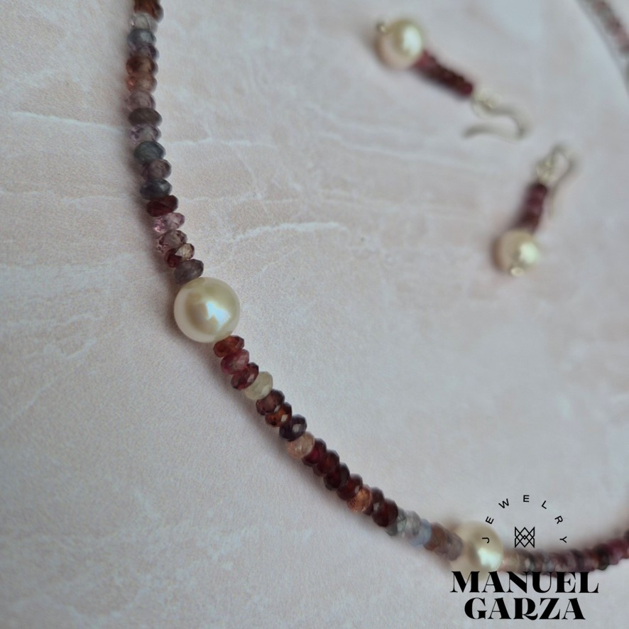 Pearls and spinel set – Manuel Garza Jewelry